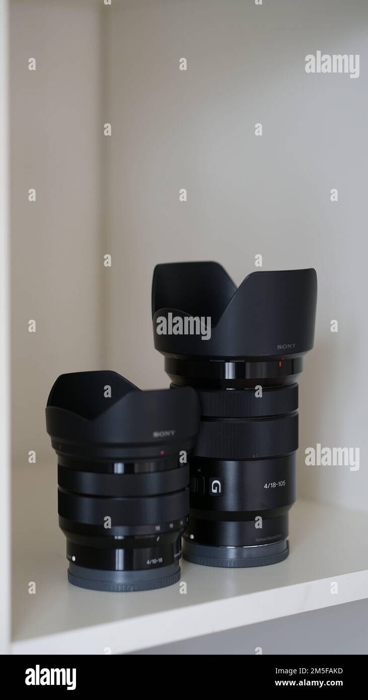 Sony 10-18mm f4 and Sony 18-105mm f4 G Stock Photo - Alamy