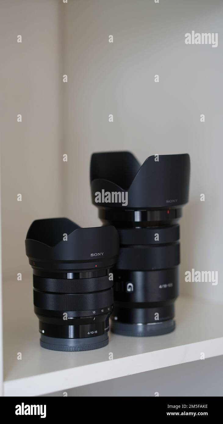 Sony 10-18mm f4 and Sony 18-105mm f4 G Stock Photo - Alamy