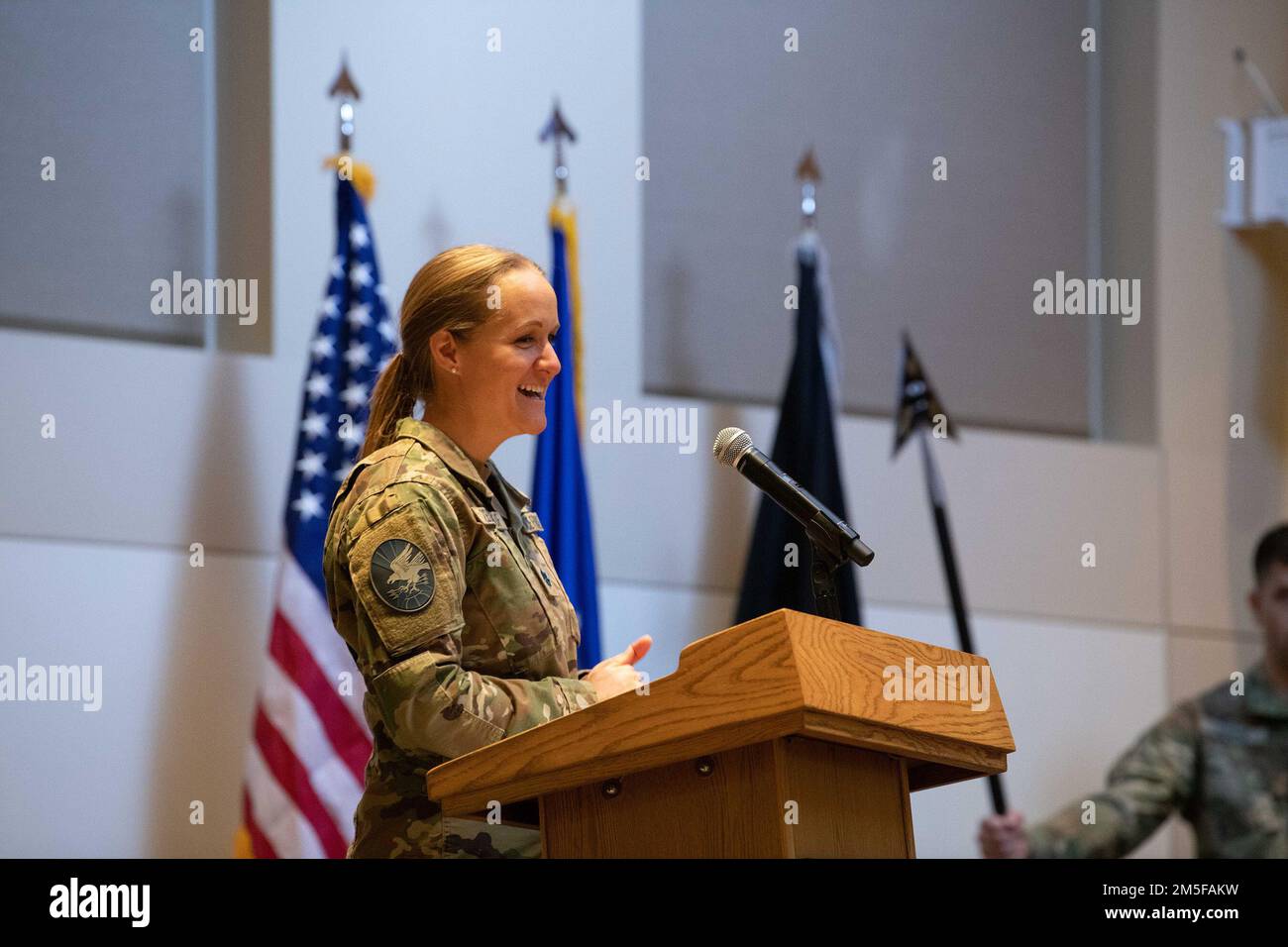 U.S. Space Force Lt. Col. Carrie Zederkof, the Space Delta 4 S-Staff ...