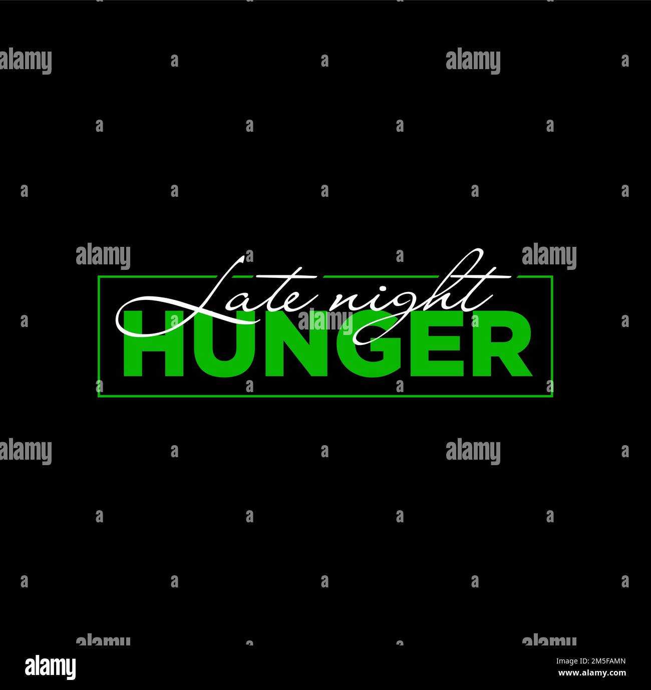 A vector of Late Night Hunger typography on the black background Stock ...