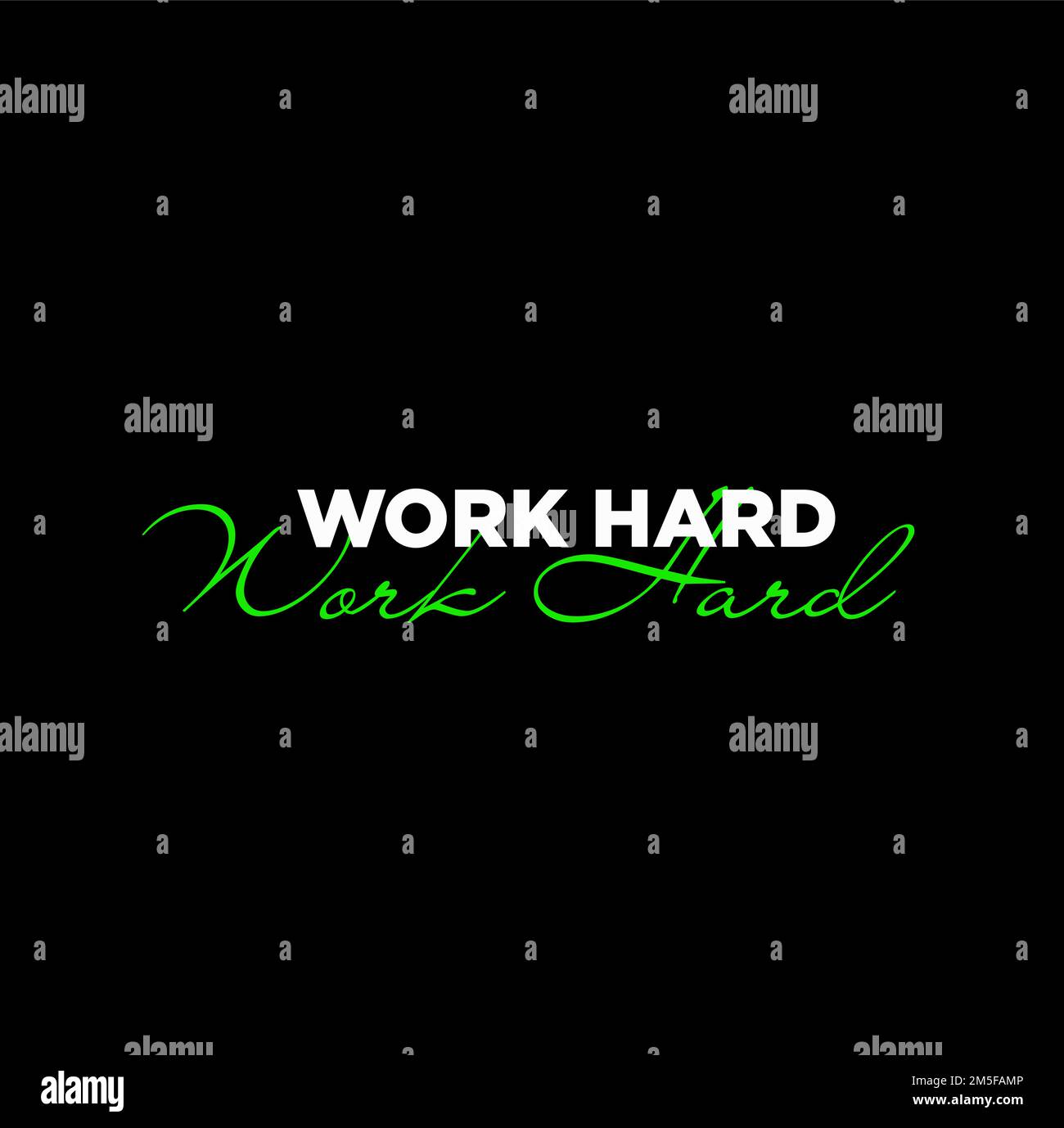A vector of Work Hard typography on the black background Stock Vector ...