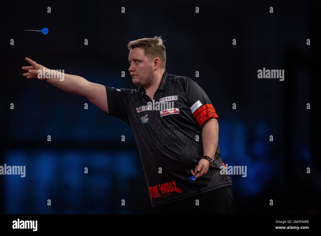 Martin Schindler in action during day eleven of the Cazoo World Darts ...