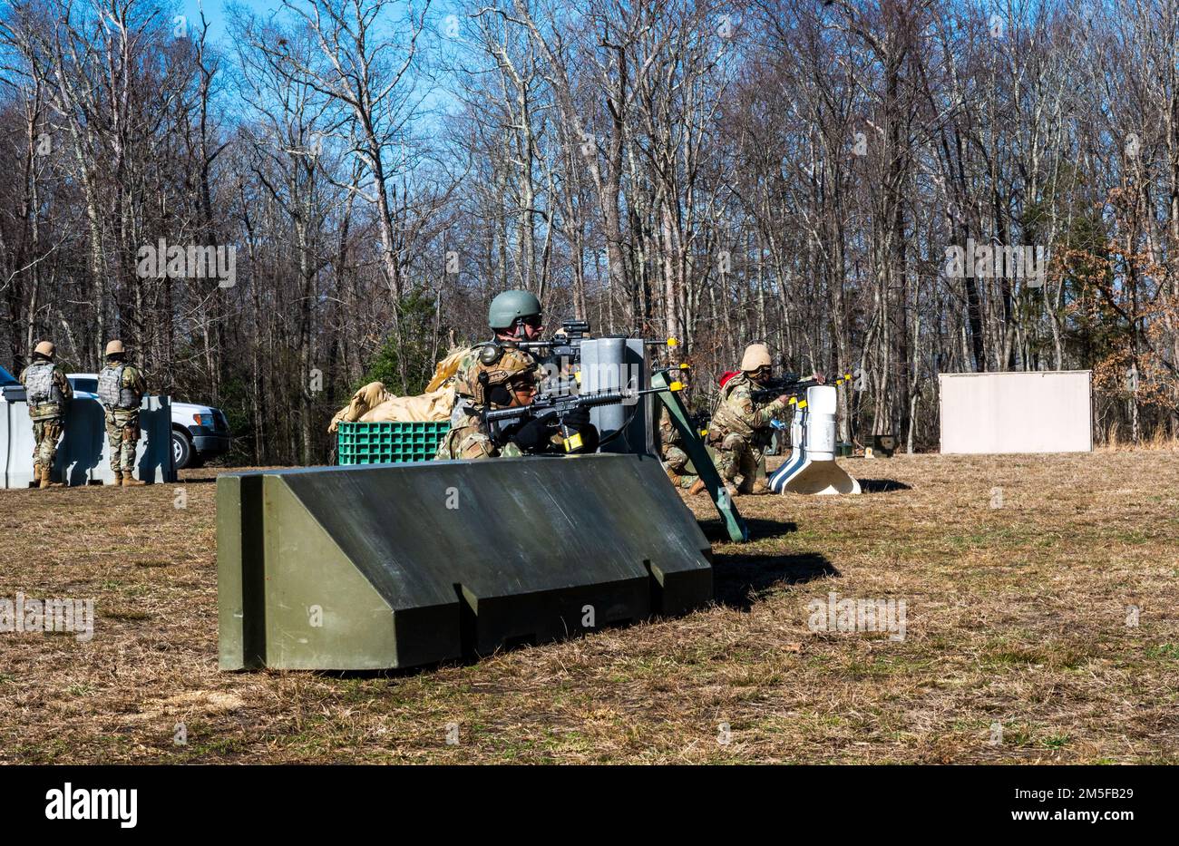 U.S. Air Force Field Craft Hostile students provide security for their ...