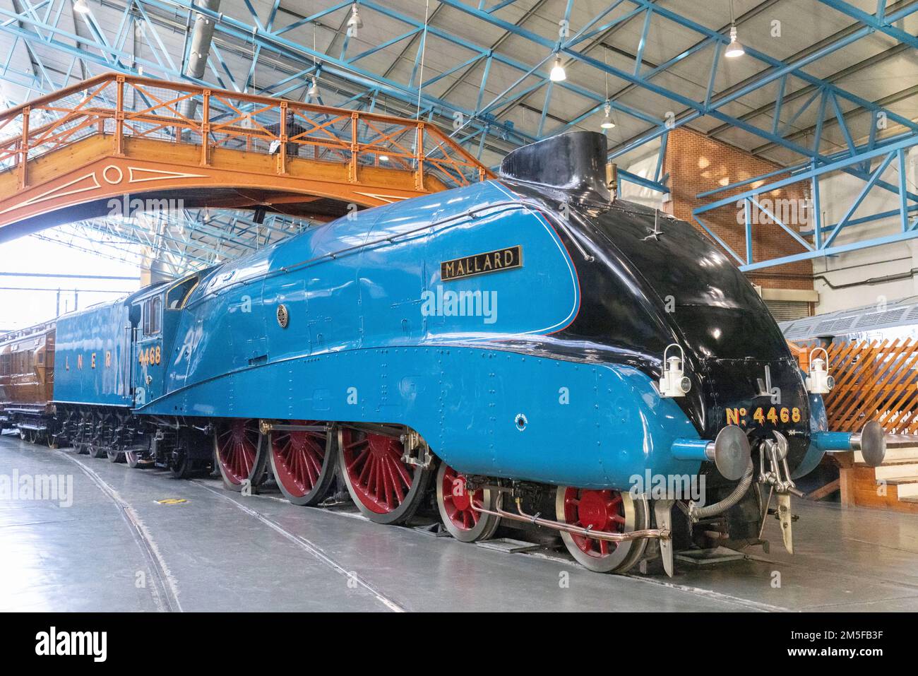 Mallard train on display at the National Railway Museum at York Stock ...