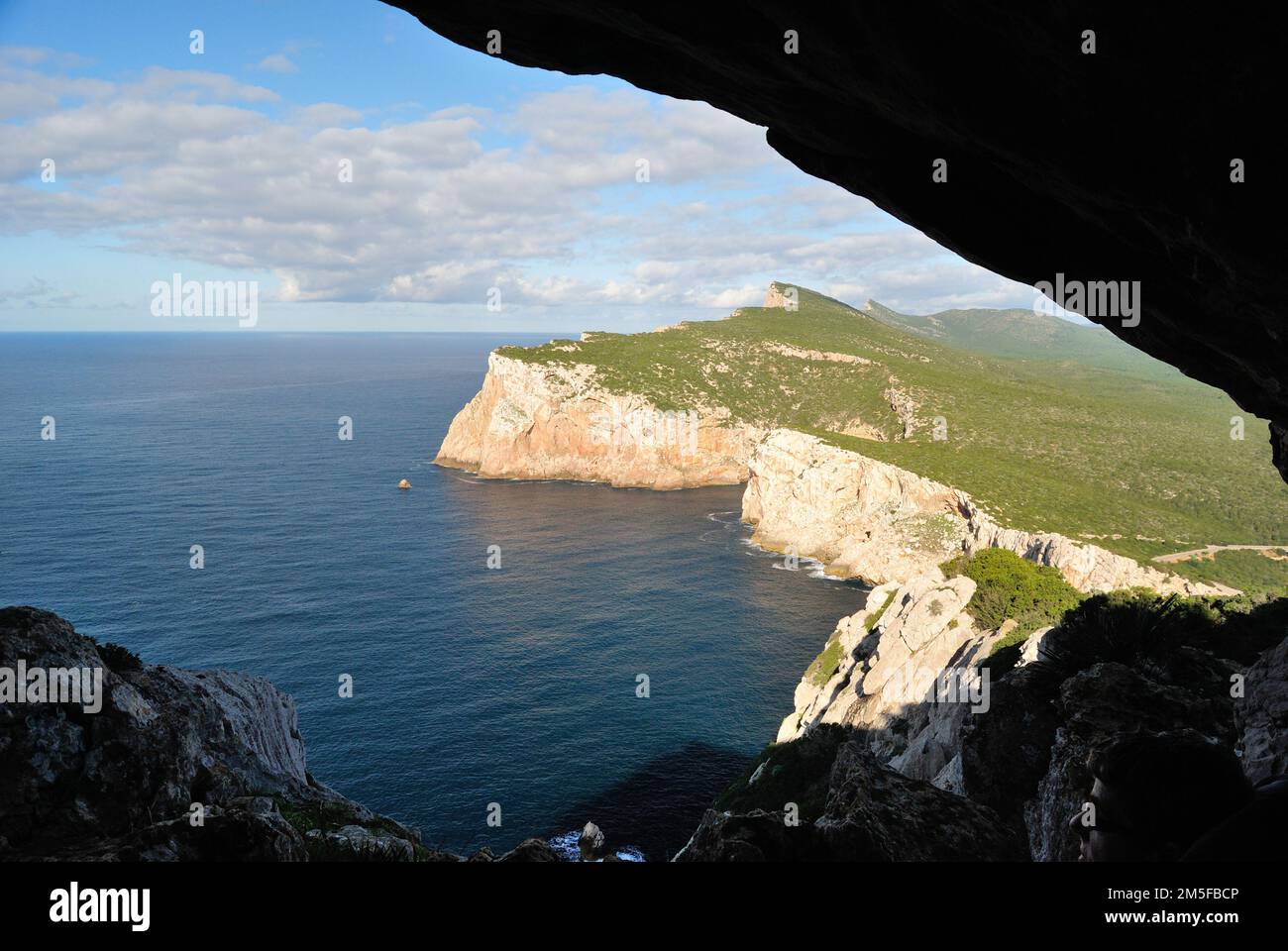 The cliffs of Capo Caccia from Cave of Brocche Rotte Stock Photo - Alamy