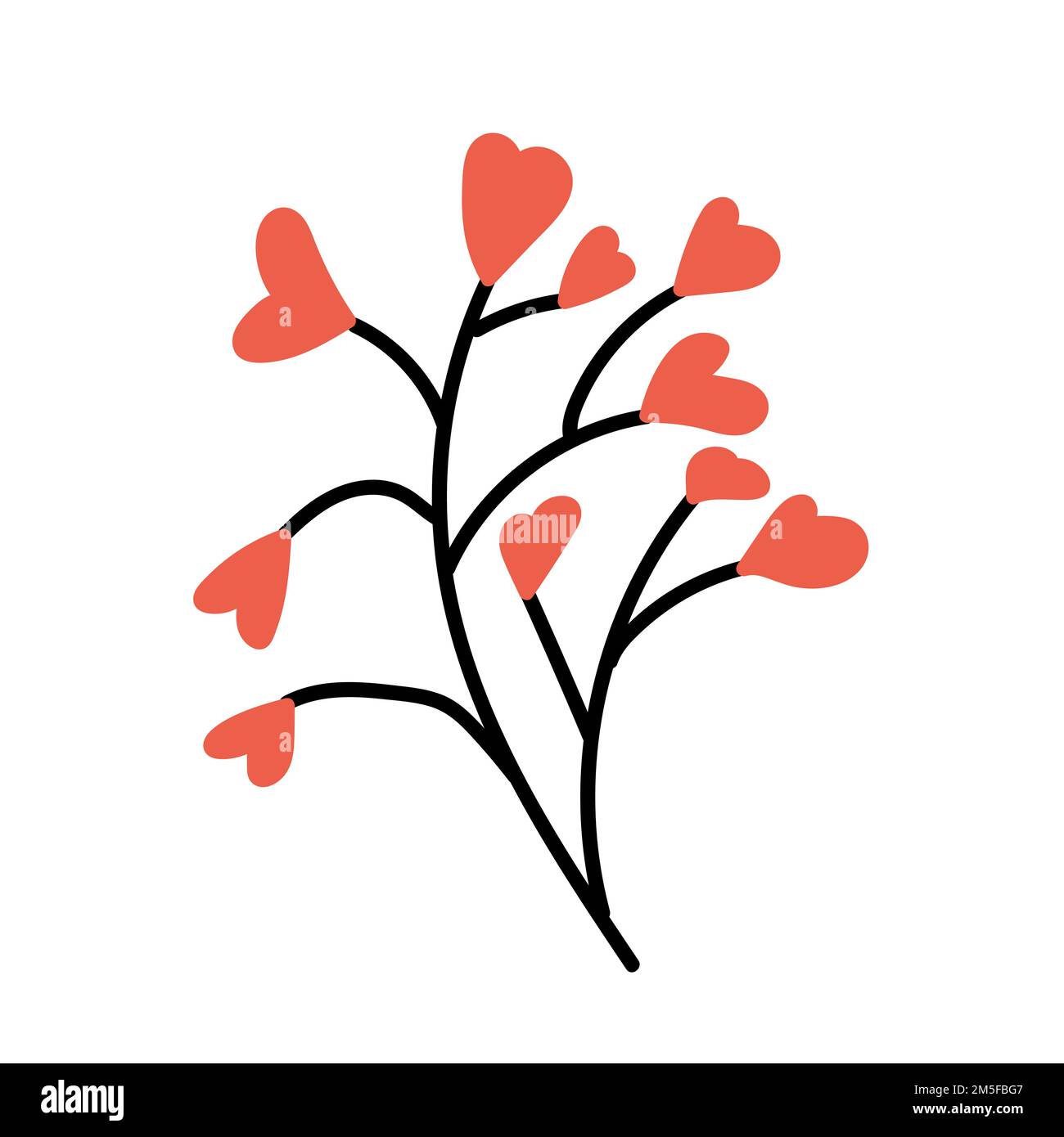 Heart flower vector branch illustration Stock Vector Image & Art - Alamy