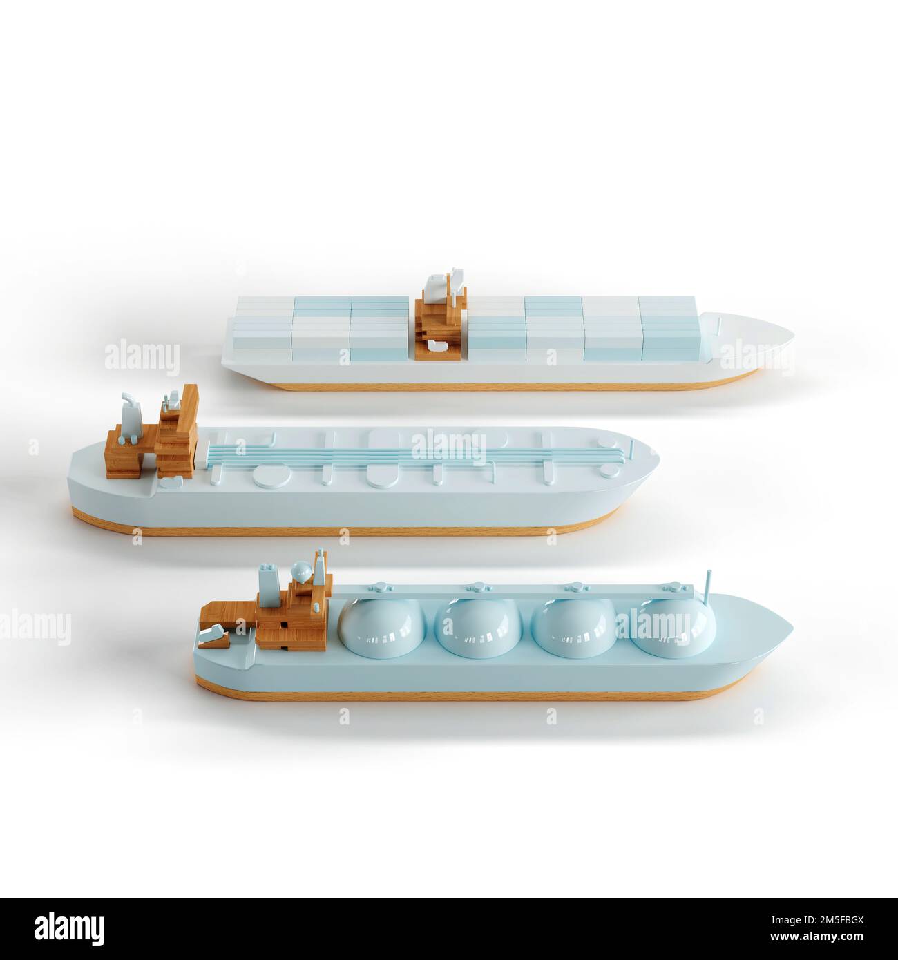 A 3d illustration of plastic ships isolated on a white background Stock ...