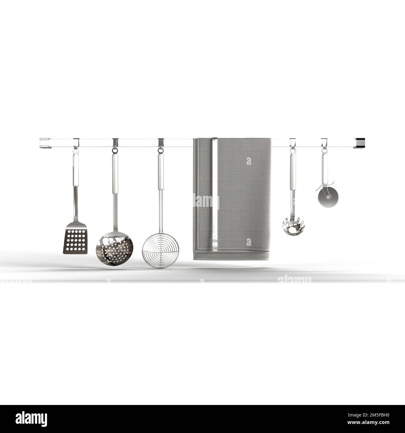 A 3d illustration of a set of kitchen tools isolated on a white ...
