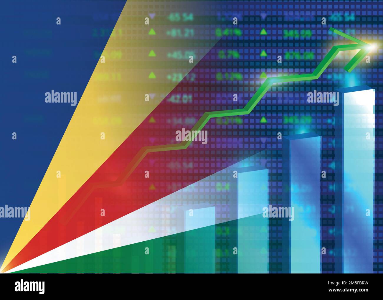 Economic growth in Seychelles.Seychelles's stock market.Seychelles flag ...