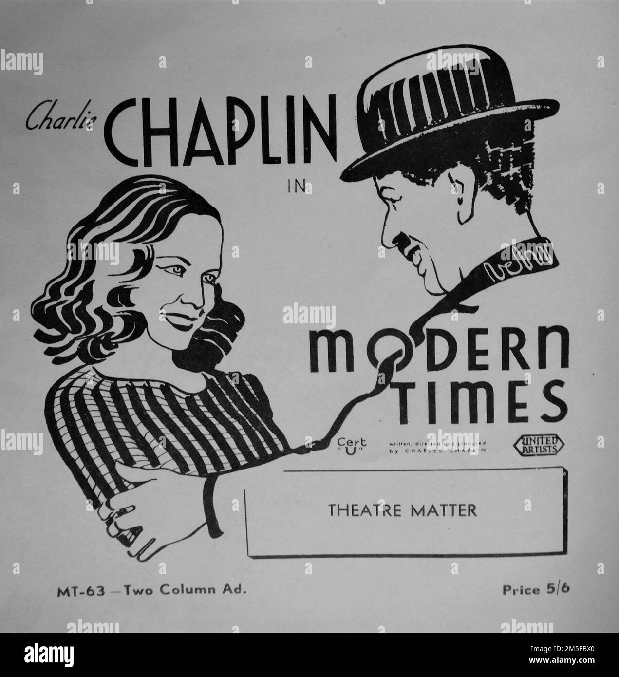 PAULETTE GODDARD as a Gamin and CHARLIE CHAPLIN as The Tramp in MODERN ...