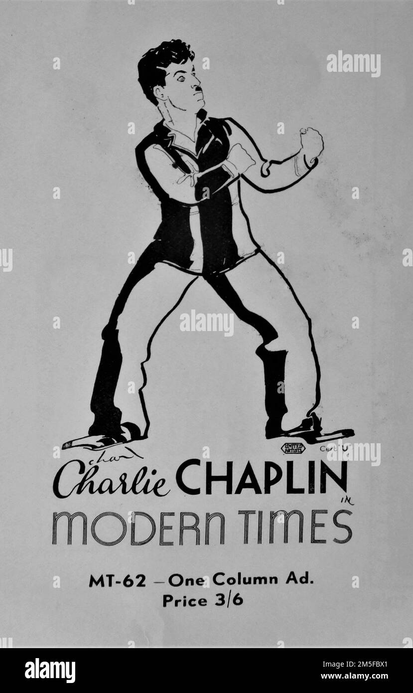 CHARLIE CHAPLIN as The Tramp in MODERN TIMES 1936 director / producer ...