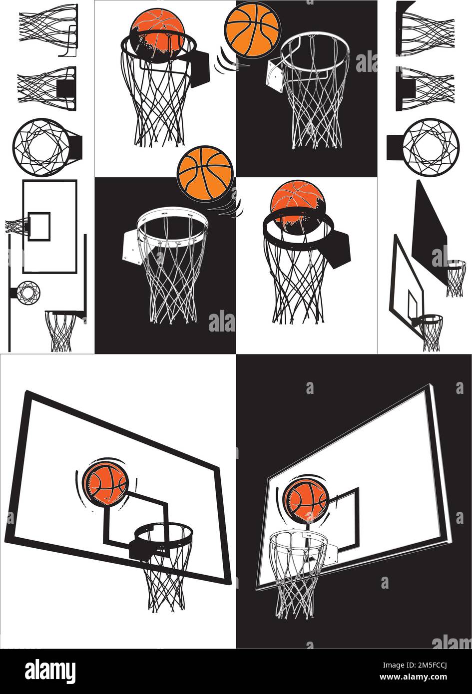 Basketball And Backboard Vector. Illustration On White Background. A ...