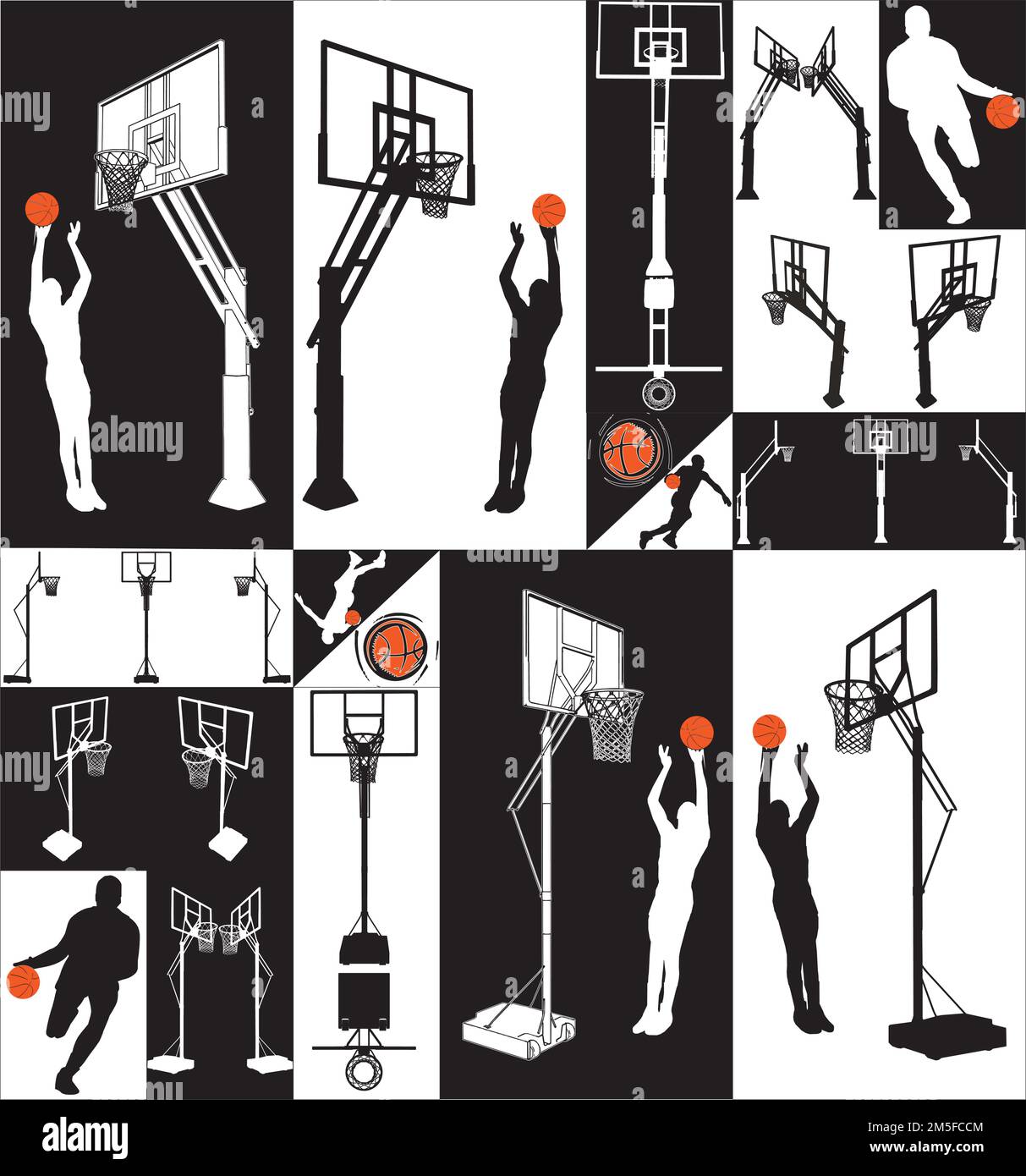 Basketball And Backboard Vector. Illustration On White Background. A ...