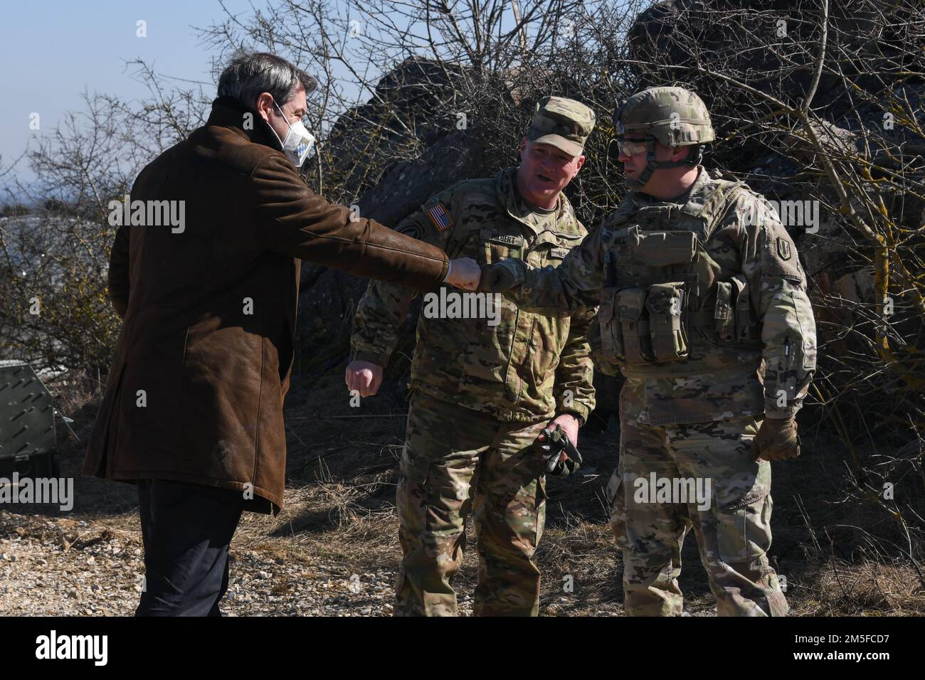 Left to right: Bavarian Minister President Markus Söder, U.S. Army Brig ...