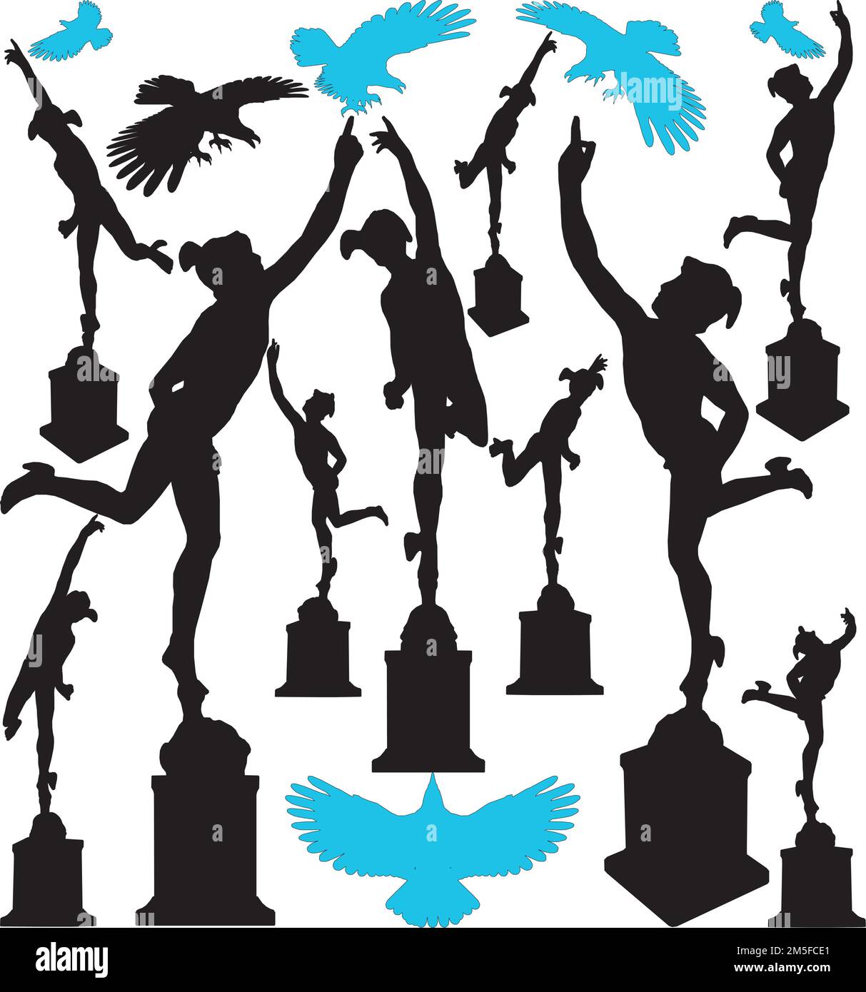 Antique Statue Of Mercury Vector. Illustration On White Background. A ...