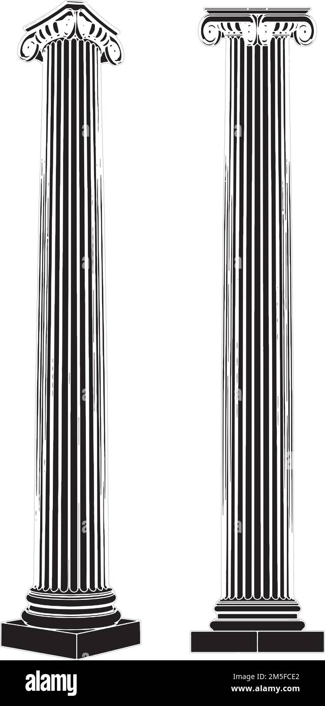 Greek Ionic Column Vector. Illustration On White Background. A vector ...