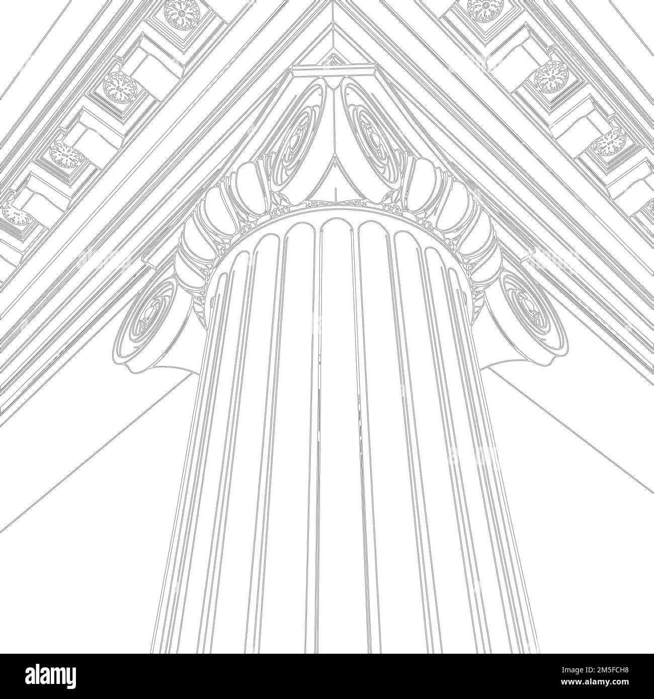 Greek Ionic Column Vector. Illustration On White Background. A vector ... Greek Ionic Column Vector. Illustration On White Background. A vector ...
