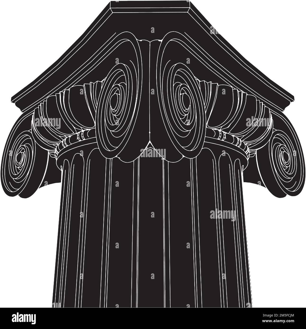 Greek Ionic Column Vector. Illustration On White Background. A vector ... Greek Ionic Column Vector. Illustration On White Background. A vector ...