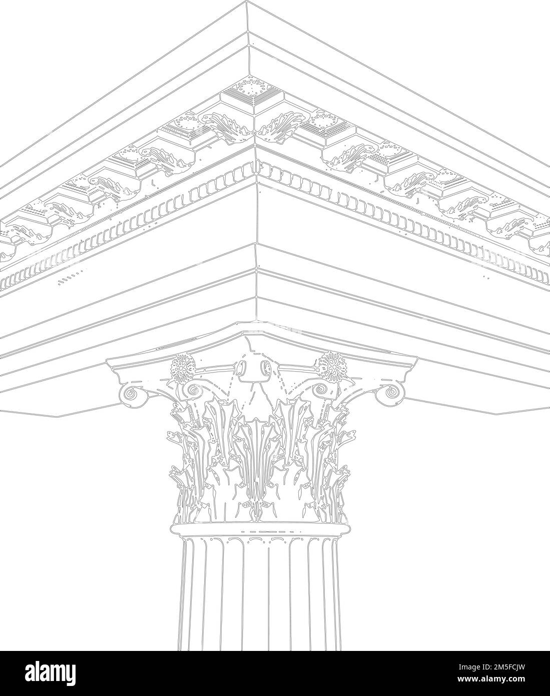 Greek Corinthian Column Vector. Illustration On White Background. A ...
