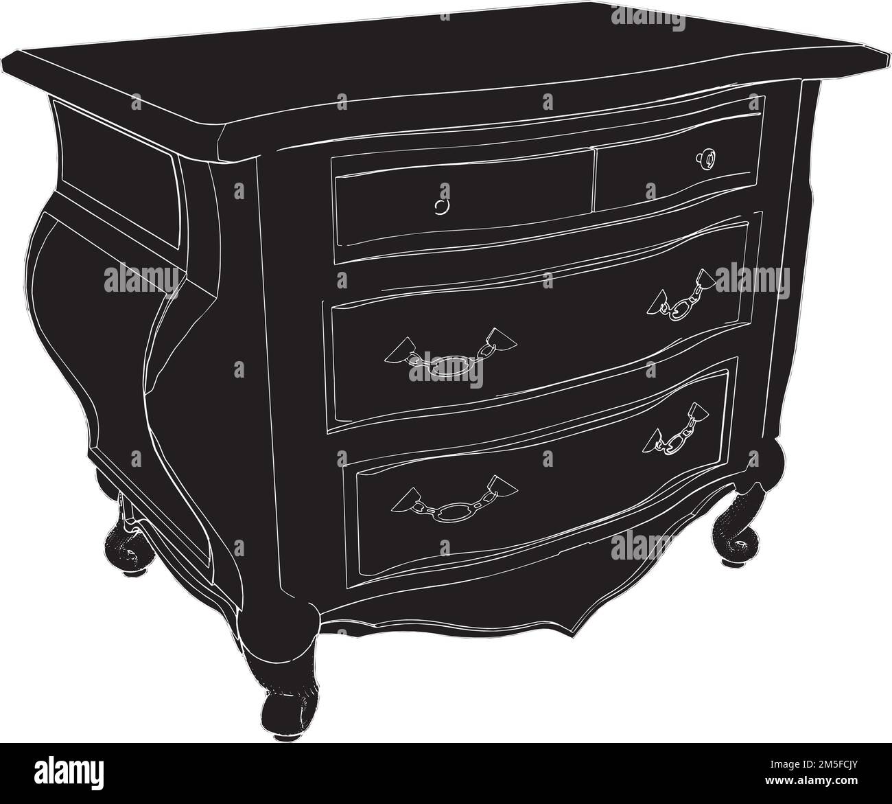 Antique Commode Vector. Illustration On White Background. A vector ...