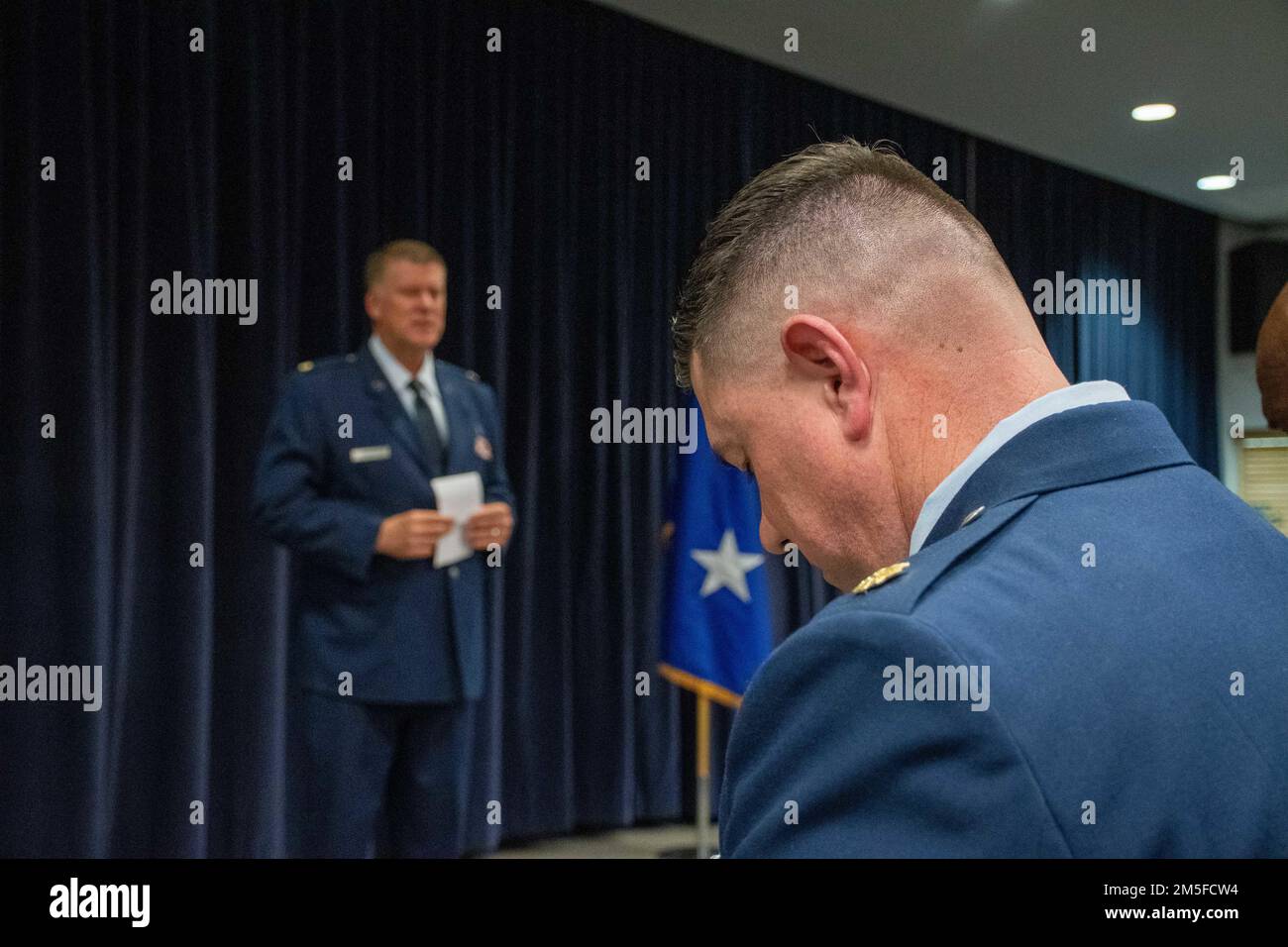 Maj. Donny Crandell, 152nd Airlift Wing Chaplain, performs the ...
