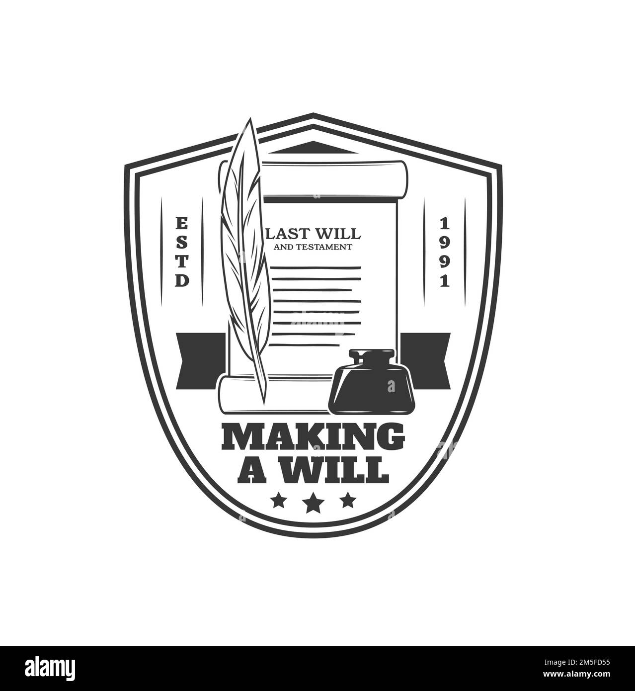 Notary will service icon, testament lawyer and legal attorney office ...