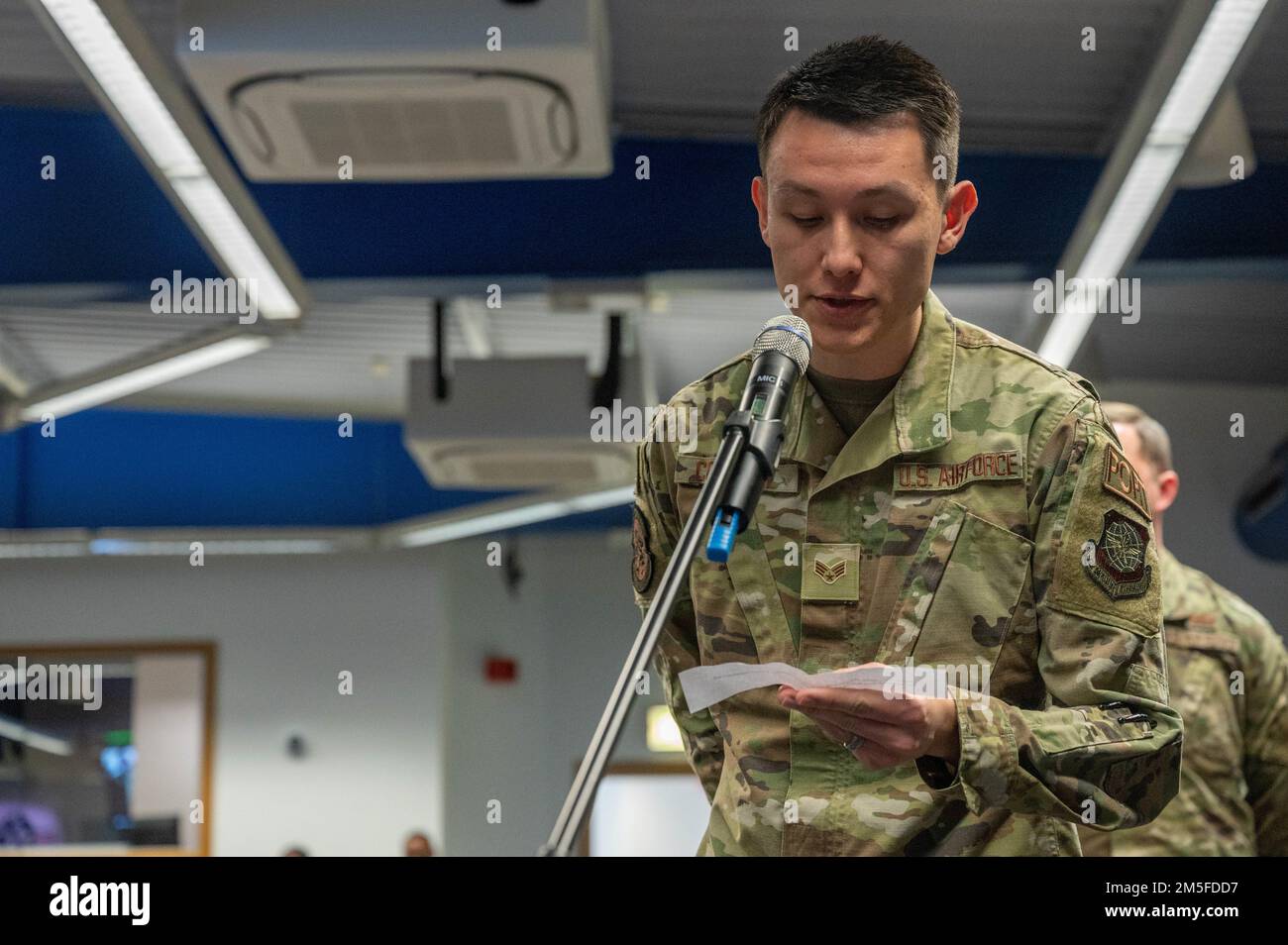 U.S. Air Force Senior Airman Joshua Coronel, 721st Aerial Port Squadron ...