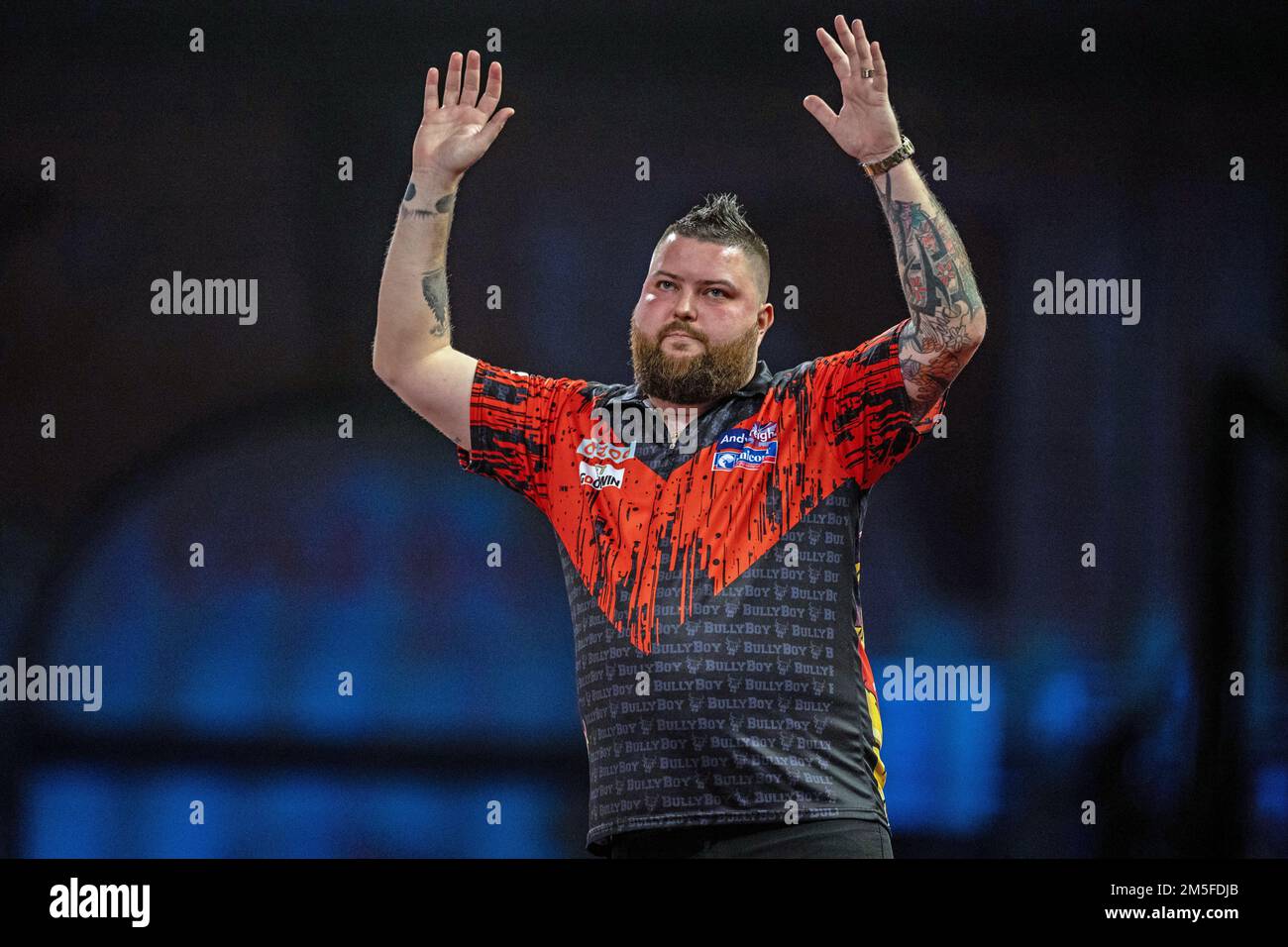 Michael Smith reacting during day eleven of the Cazoo World Darts ... Michael Smith reacting during day eleven of the Cazoo World Darts ...