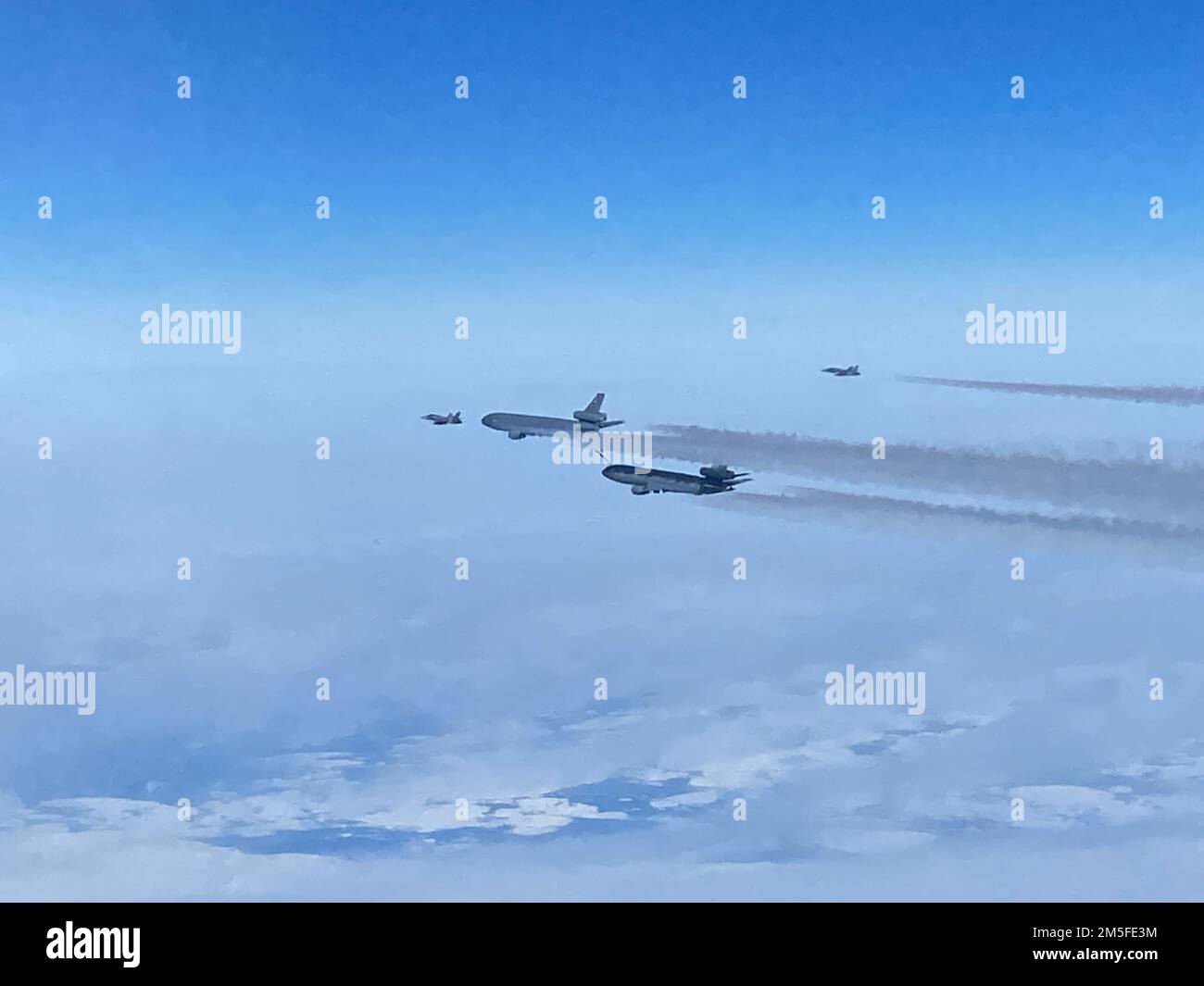 Two United States Air Force KC-10 Extender refueling tanker aircraft ...