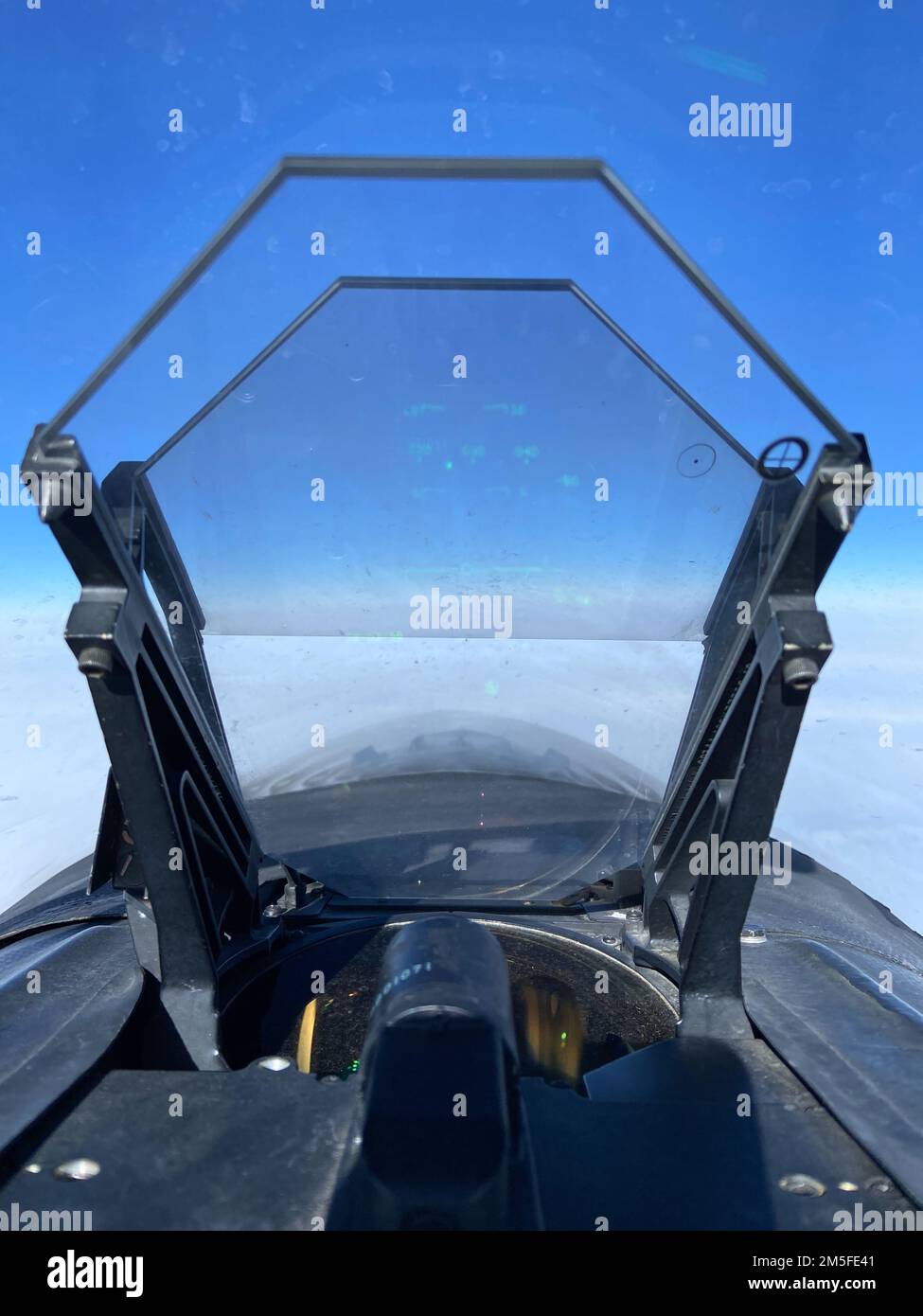The view through a Royal Canadian Air Force CF-18 fighter jet's heads ...