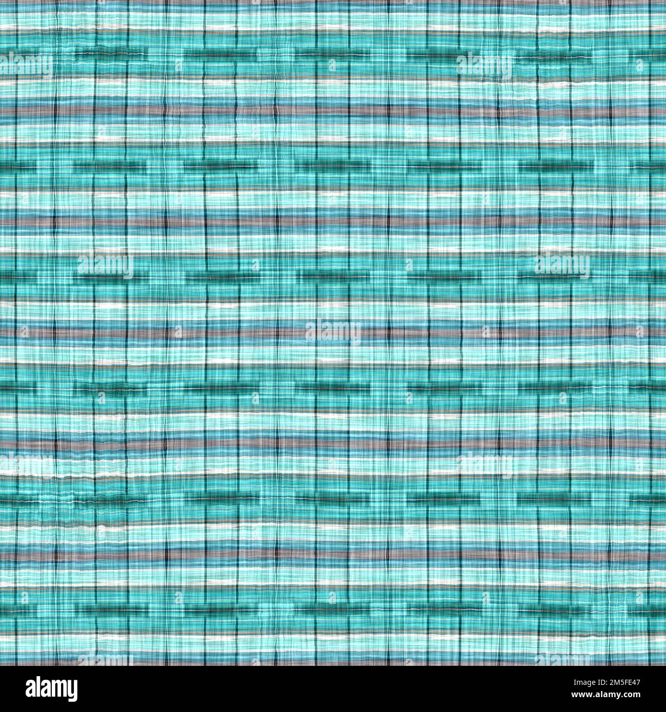 Teal rustic coastal beach house check fabric tile. Seamless sailor ...