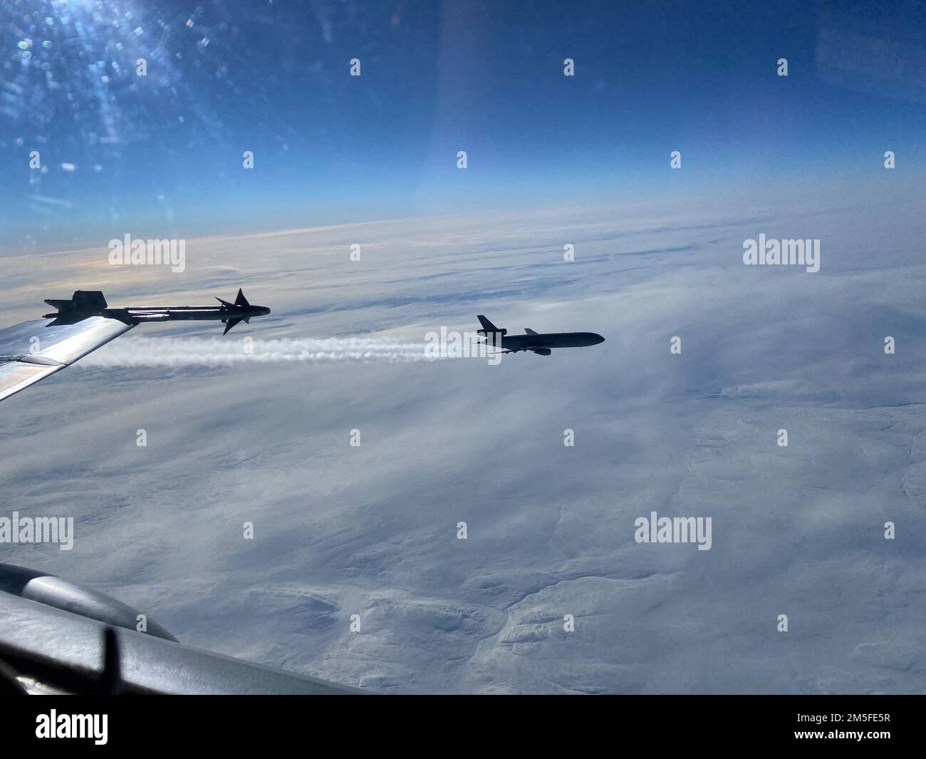 Two United States Air Force KC-10 Extender refueling tanker aircraft ...