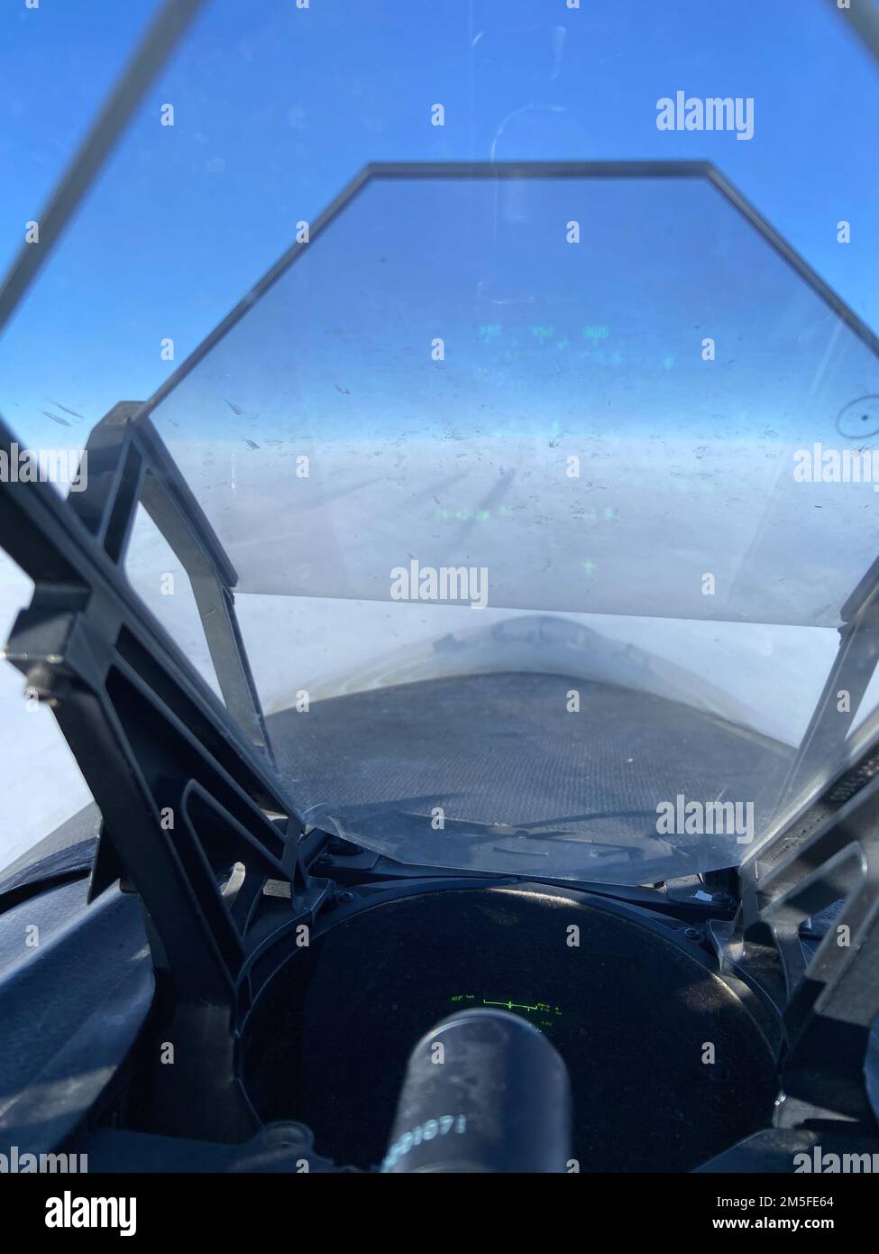 The view through the heads-up display (HUD) of a Royal Canadian Air ...