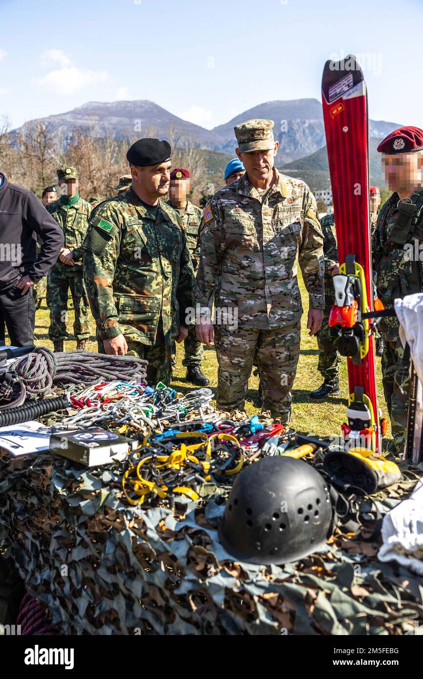 Albanian Land Forces Commander Brigadier General Arben Kingji and U.S ...