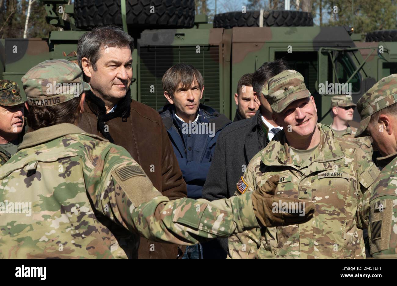 The Minister President of Bavaria, Markus Soder, and Brigadier General ...