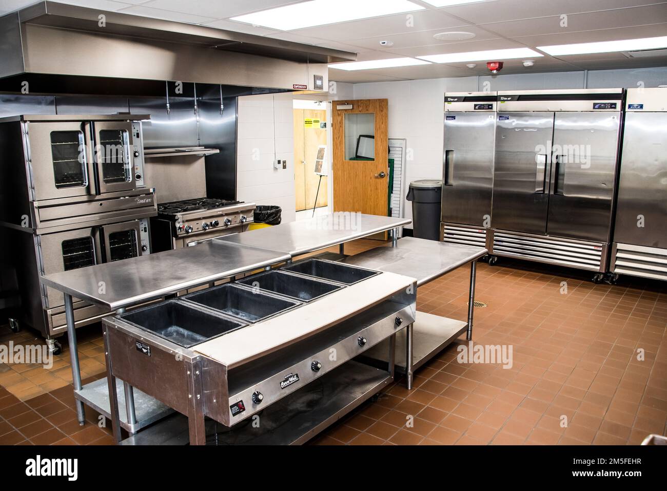 View of the fully renovated kitchen at the Ohio Army National Guard’s ...