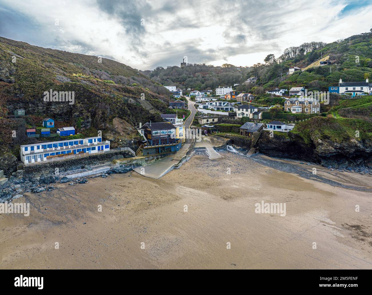 St Agnes Beach from a drone, Saint Agnes, Cornwall, England, UK Stock ...