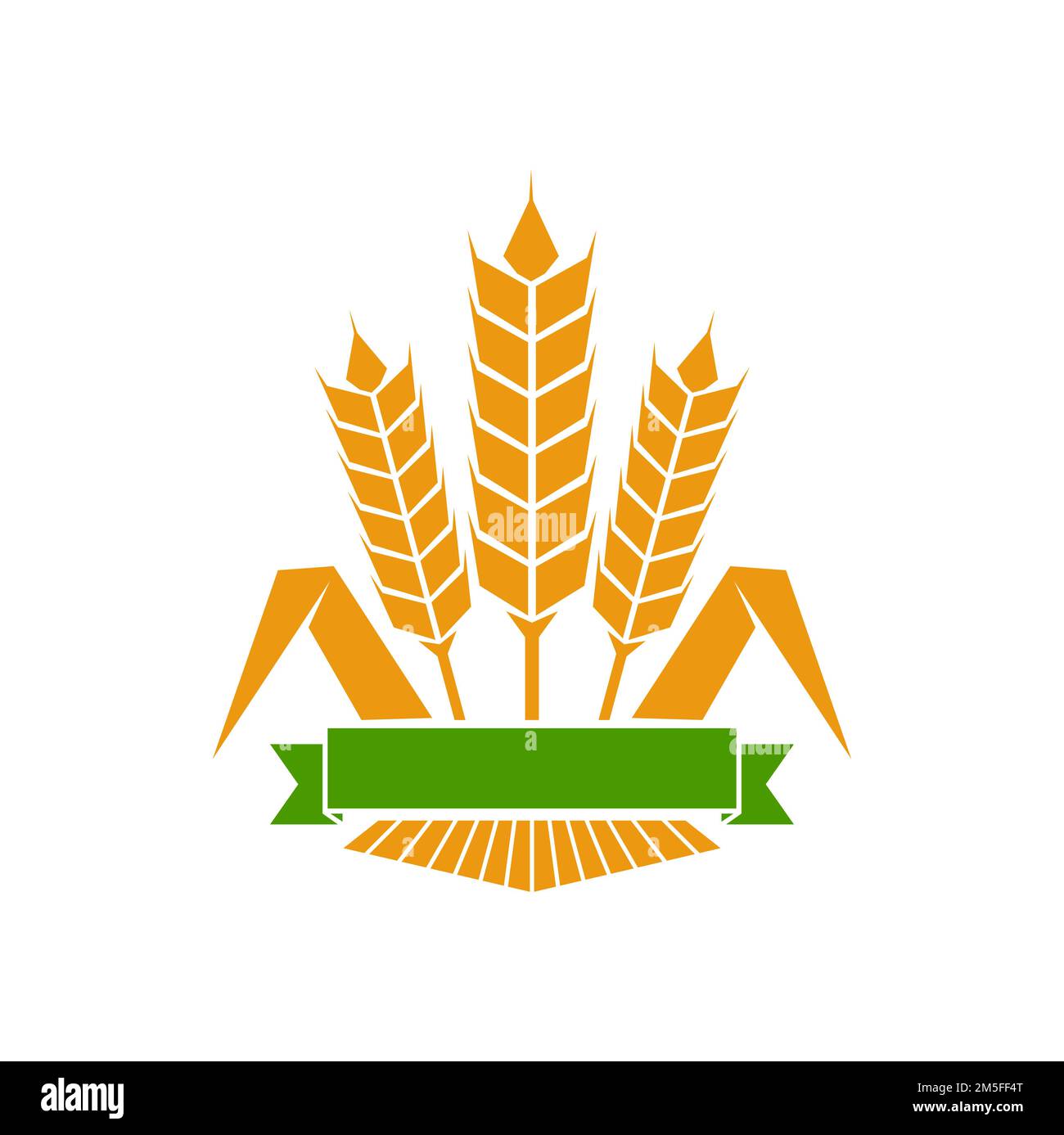 Cereal ear and spike icon of wheat, rye or barley. Vector cereal food ...
