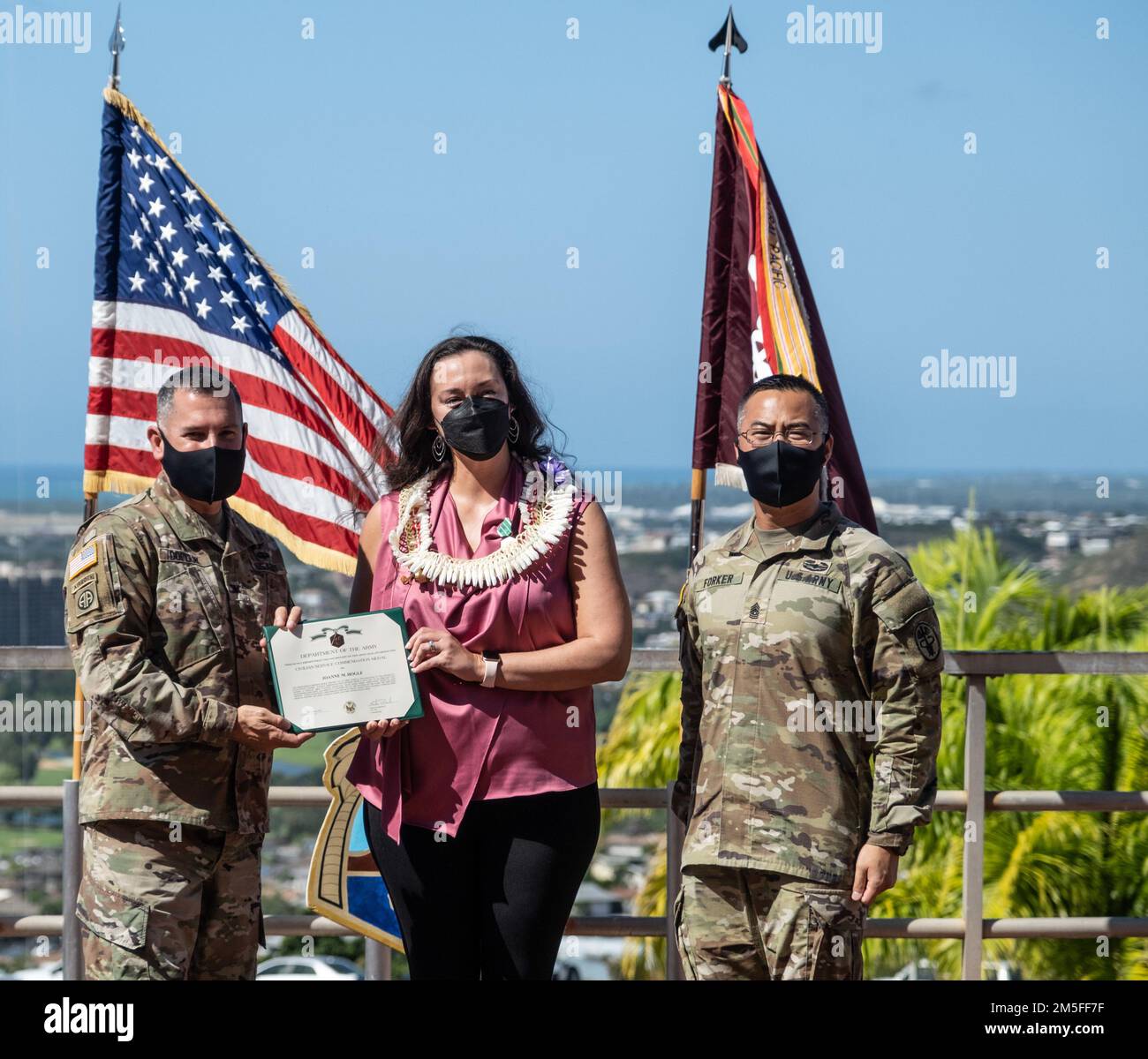 Dr. Joanne Hogle receives the Civilian Service Commendation Medal Stock ...