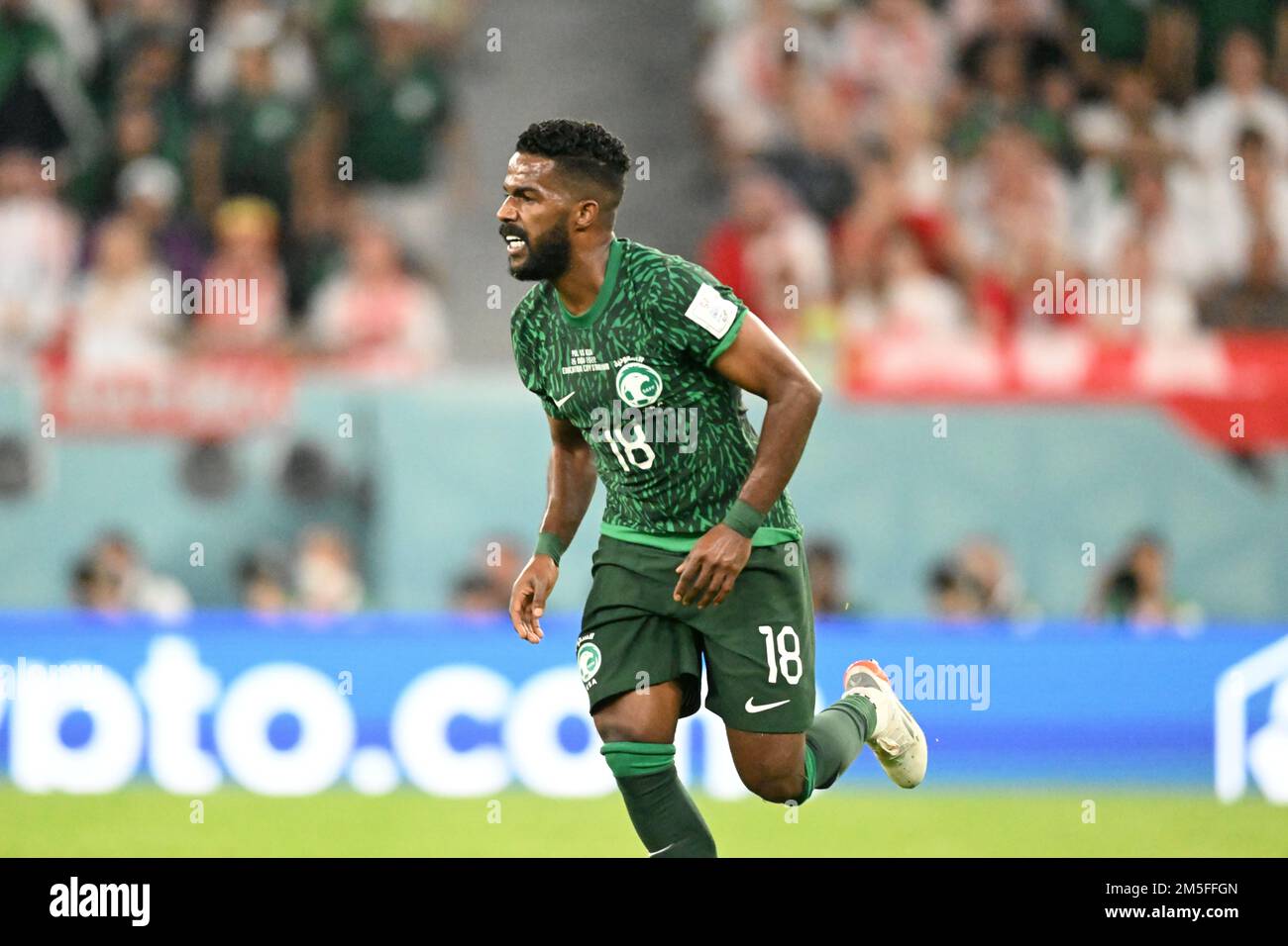 NAWAF ALABID in action during the FIFA 2022 World Cup group match ...