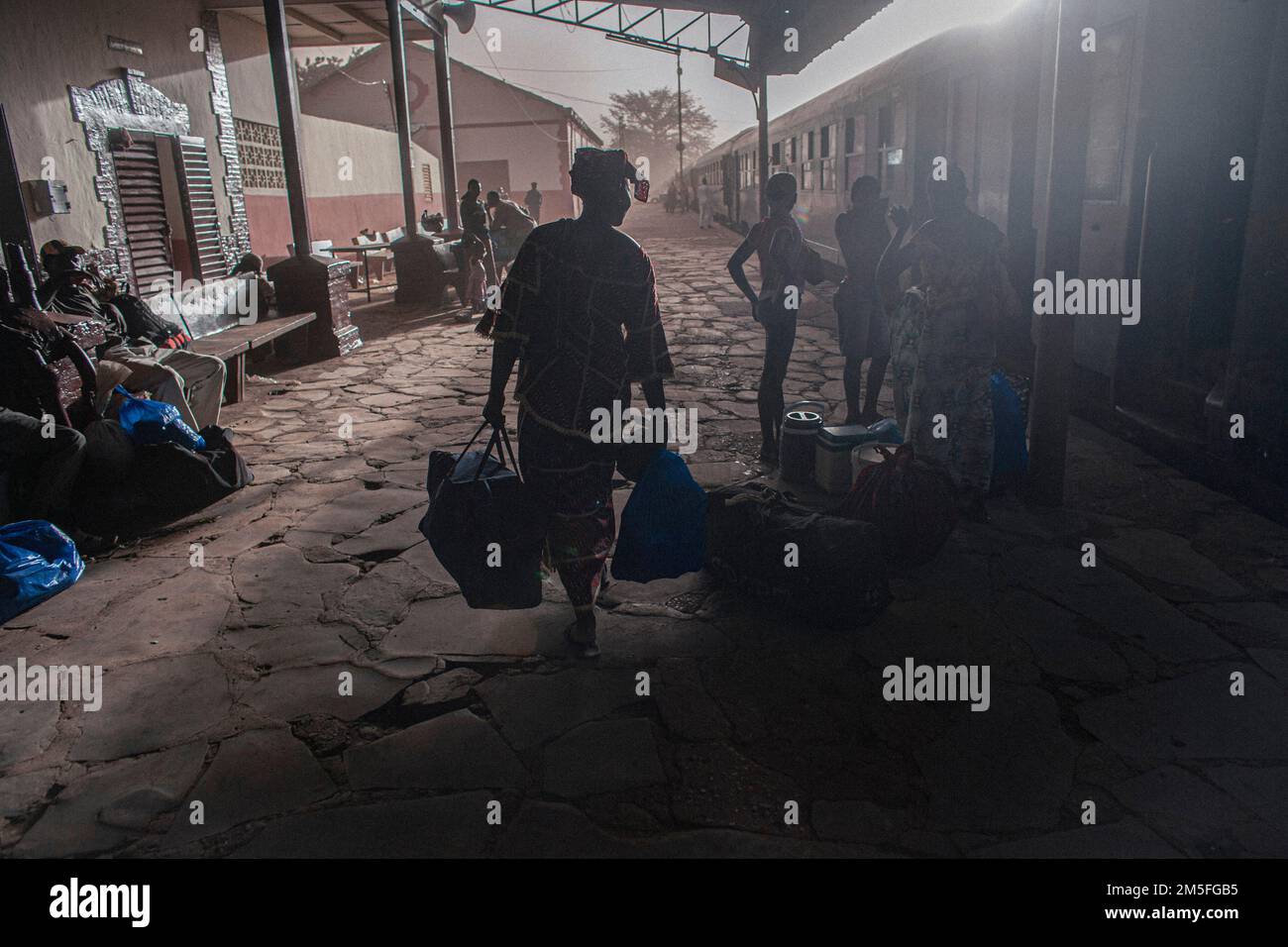 Railway station with passenger in Bamako ,Mali, West Africa Stock Photo ...
