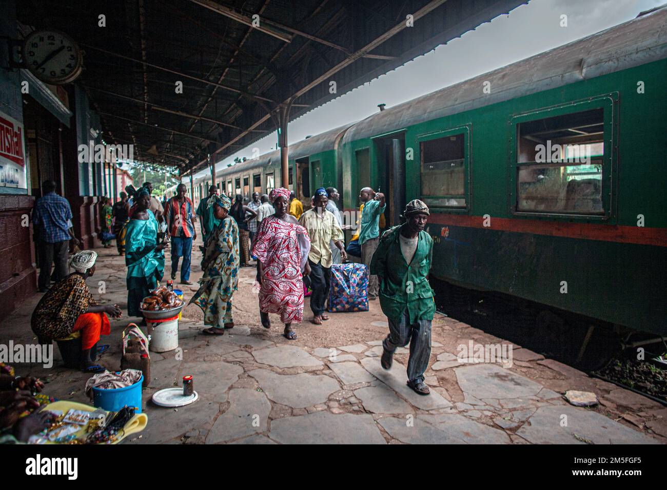 Railway station with passenger in Bamako ,Mali, West Africa Stock Photo ...