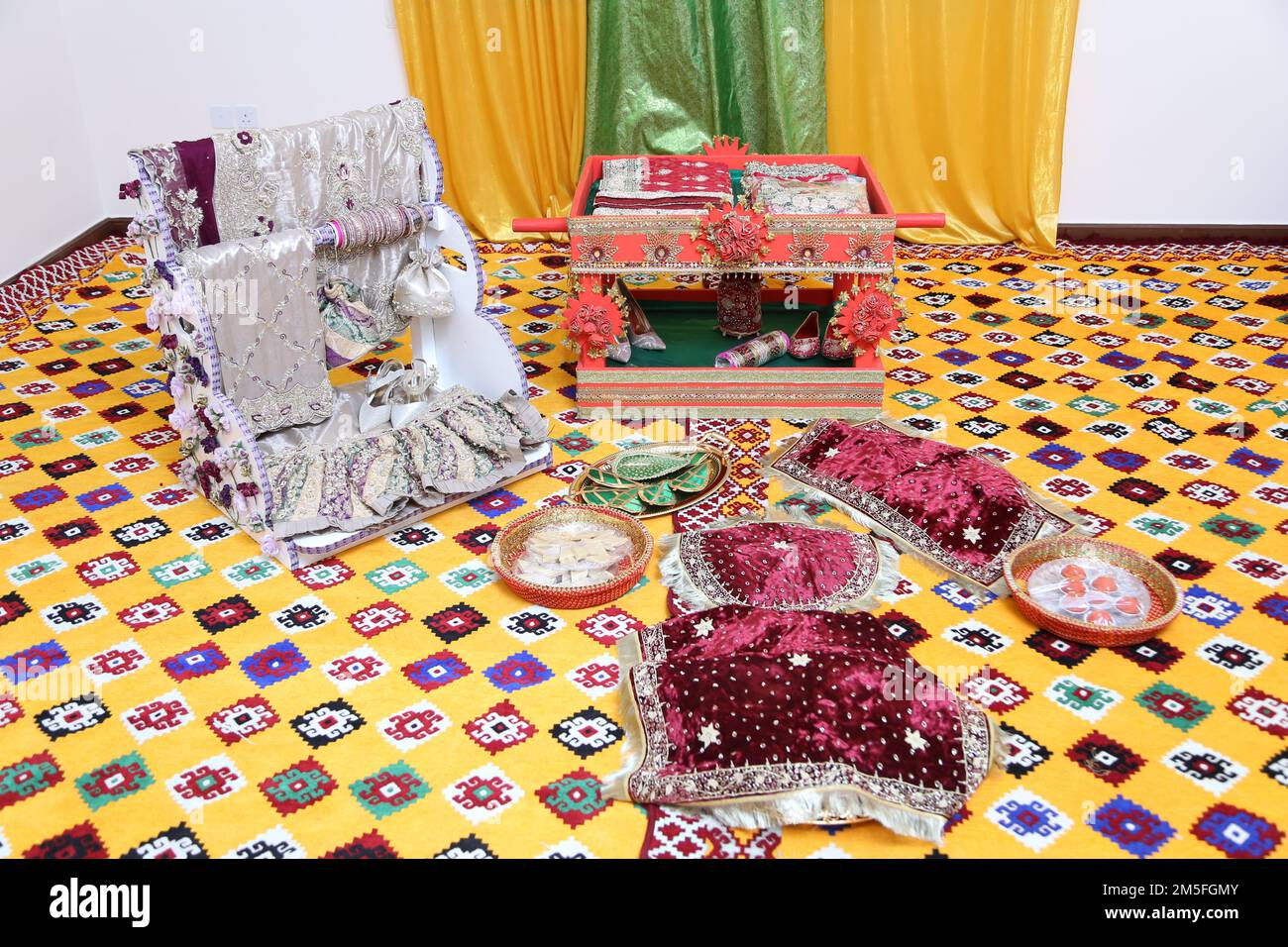 An Indian wedding decorations setup Stock Photo - Alamy