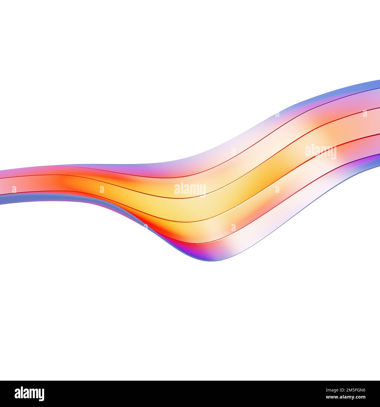 Colorful wave ribbon isolated on white background. 3d rendering Stock ...
