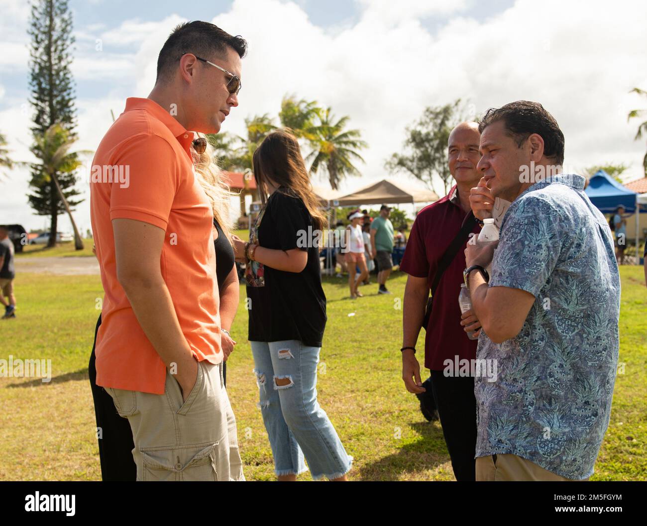 U.S. Air Force Col. David Aragon, left, 36th Wing vice commander ...