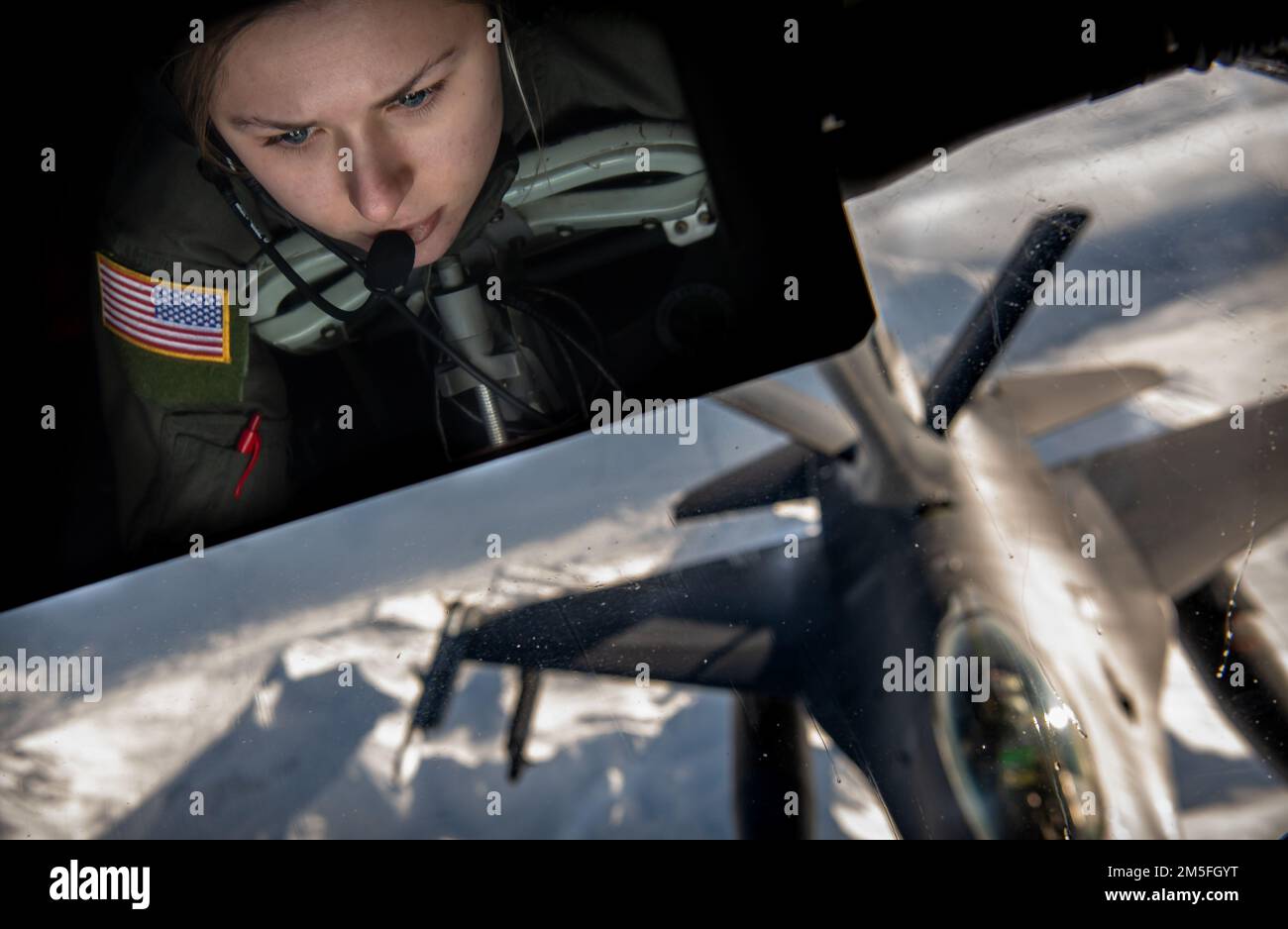 U.S. Air Force Airman 1st Class Lillian Oliver, a KC-135 Stratotanker ...