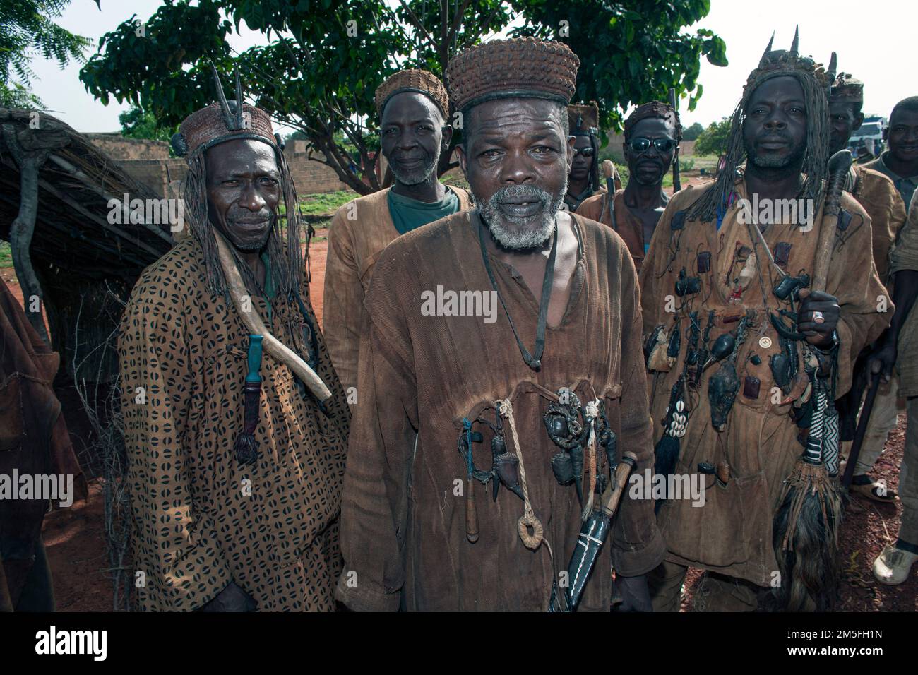 Africa /Mali/Dogon /Portrait of a traditional Dogon Hunters Stock Photo ...
