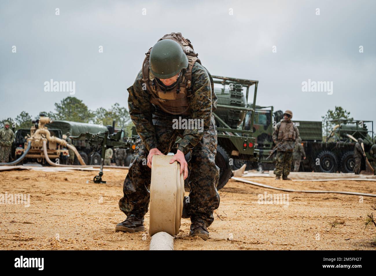 Pfc. Khalil Wakeem a bulk fuel specialist with 6th Engineer Support ...