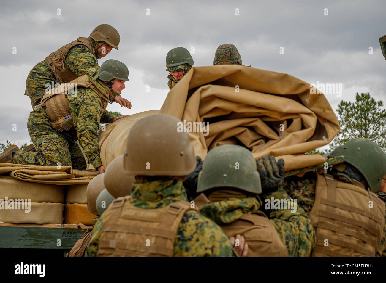U.S Marines with 6th Engineer Support Battalion Bulk Fuel Company B ...