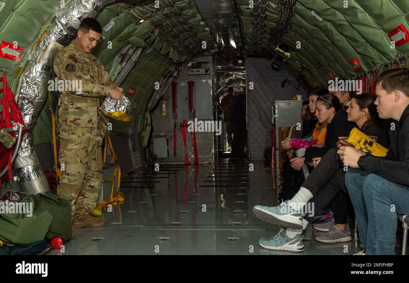 U.S. Air Force Senior Airman Bryan Arias, a boom operator assigned to ...